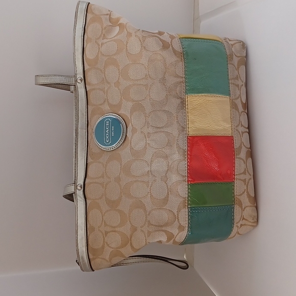 Coach | Bags | Coach Signature Stripe Multi Stripe Tote No F7426 | Poshmark